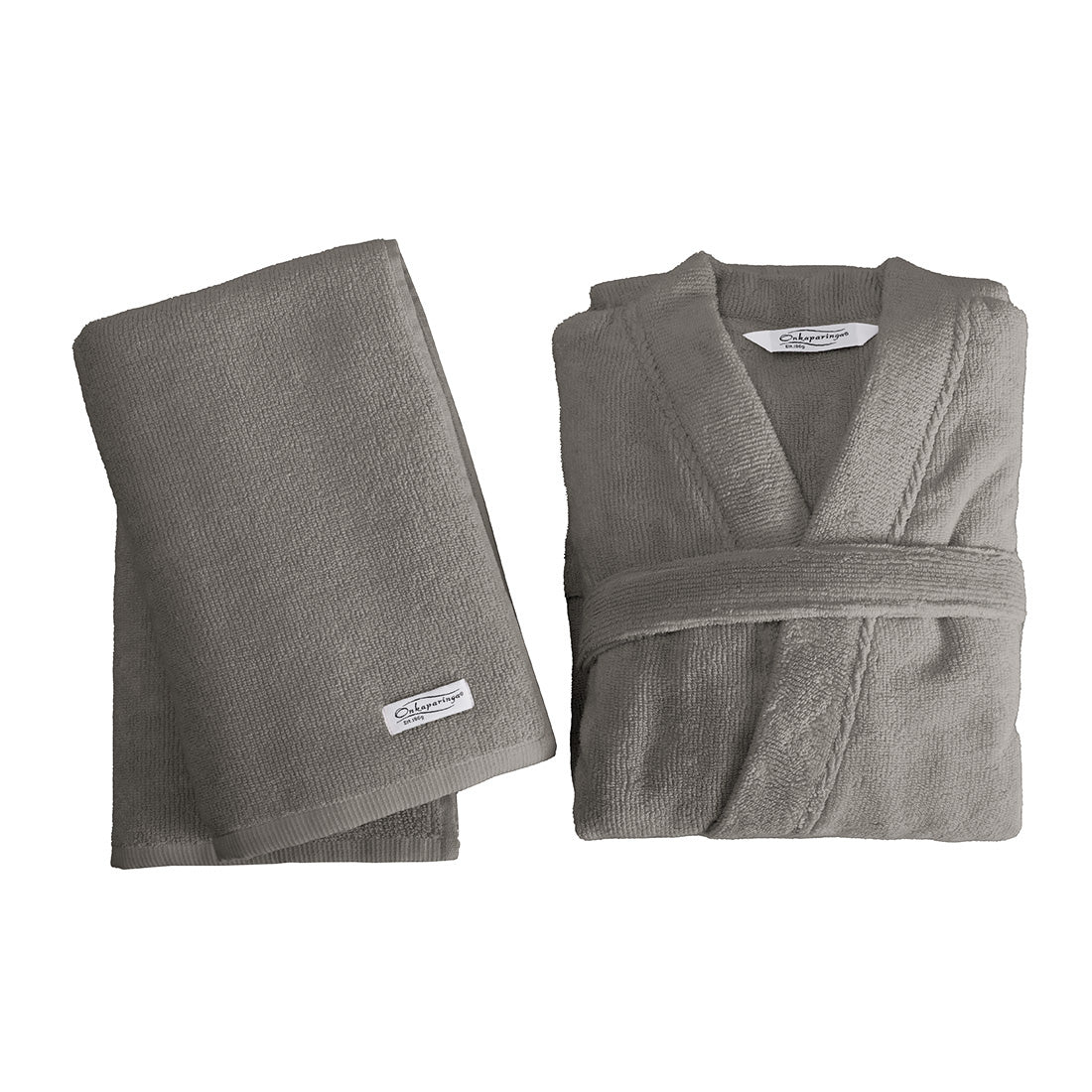 Luxe Bathrobe and Towel Set Grey – Onkaparinga